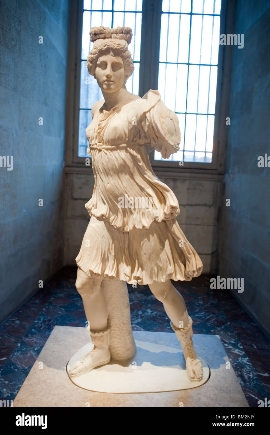Display Front, Statue of a Greek Goddess, in Louvre Museum, Paris ...