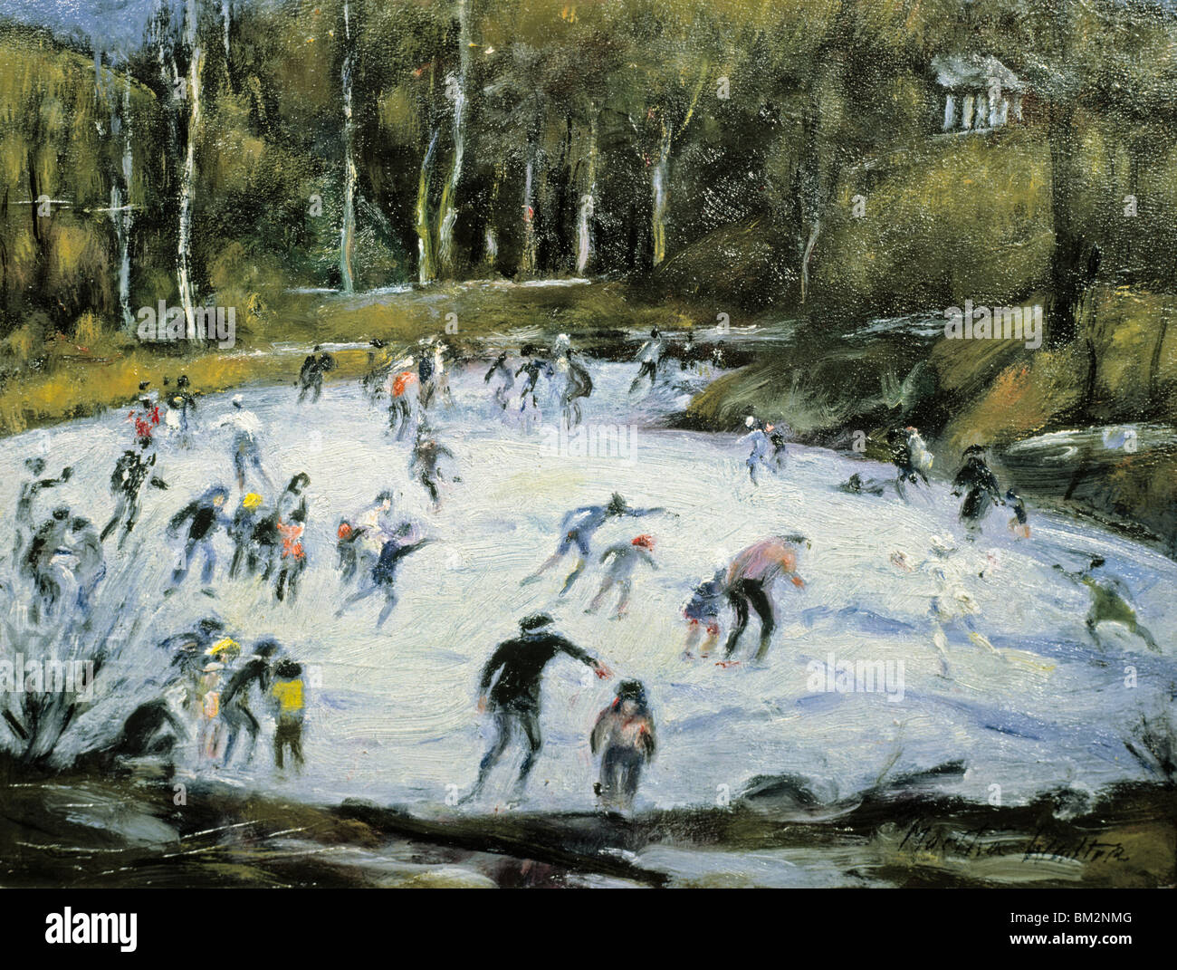 Ice Skating by Martha Walter, C. 1930, oil on wood panel, (1875-1976 ...
