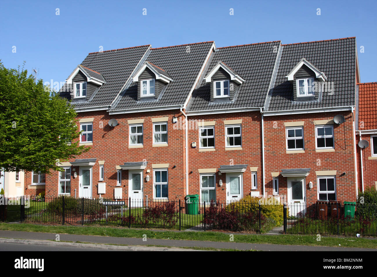 Modern town house starter homes in a U.K. city Stock Photo - Alamy