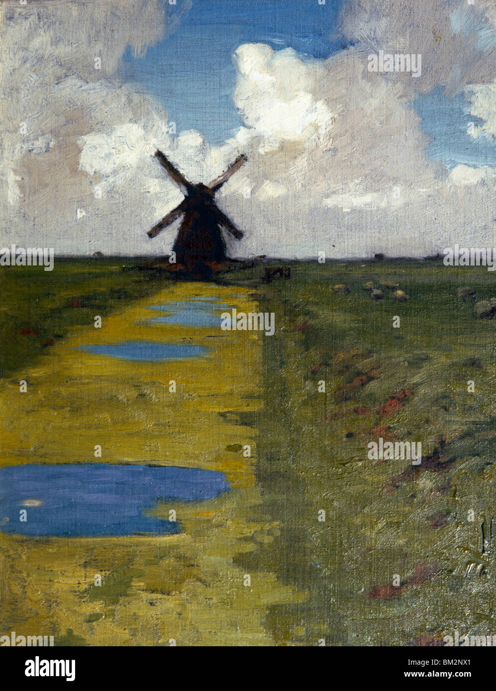Windmill by Henry Bailey Snell, painting, (1858-1943), USA ...