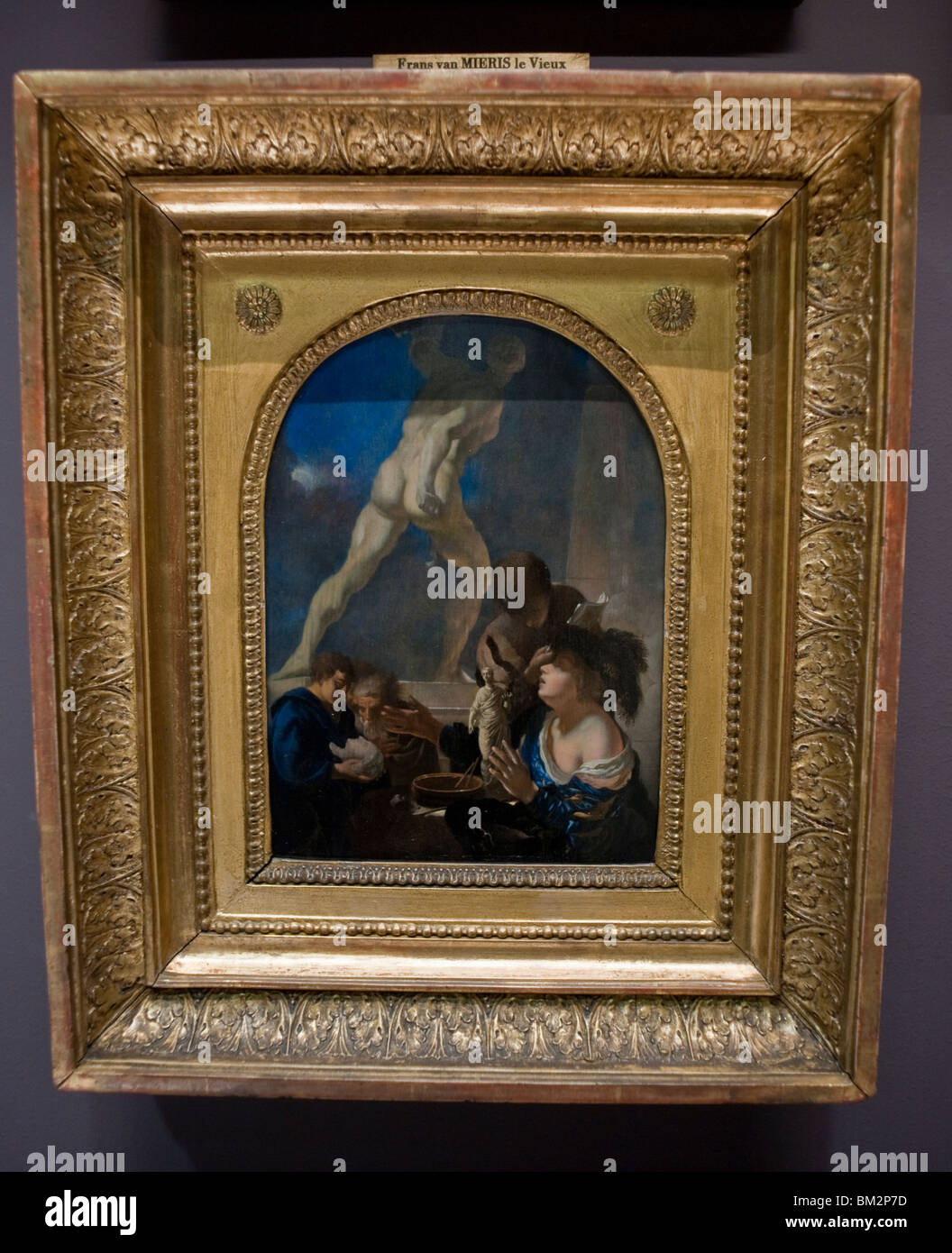 Ornate, Golden Frame, Old Dutch Painting on Display Inside The Louvre ...