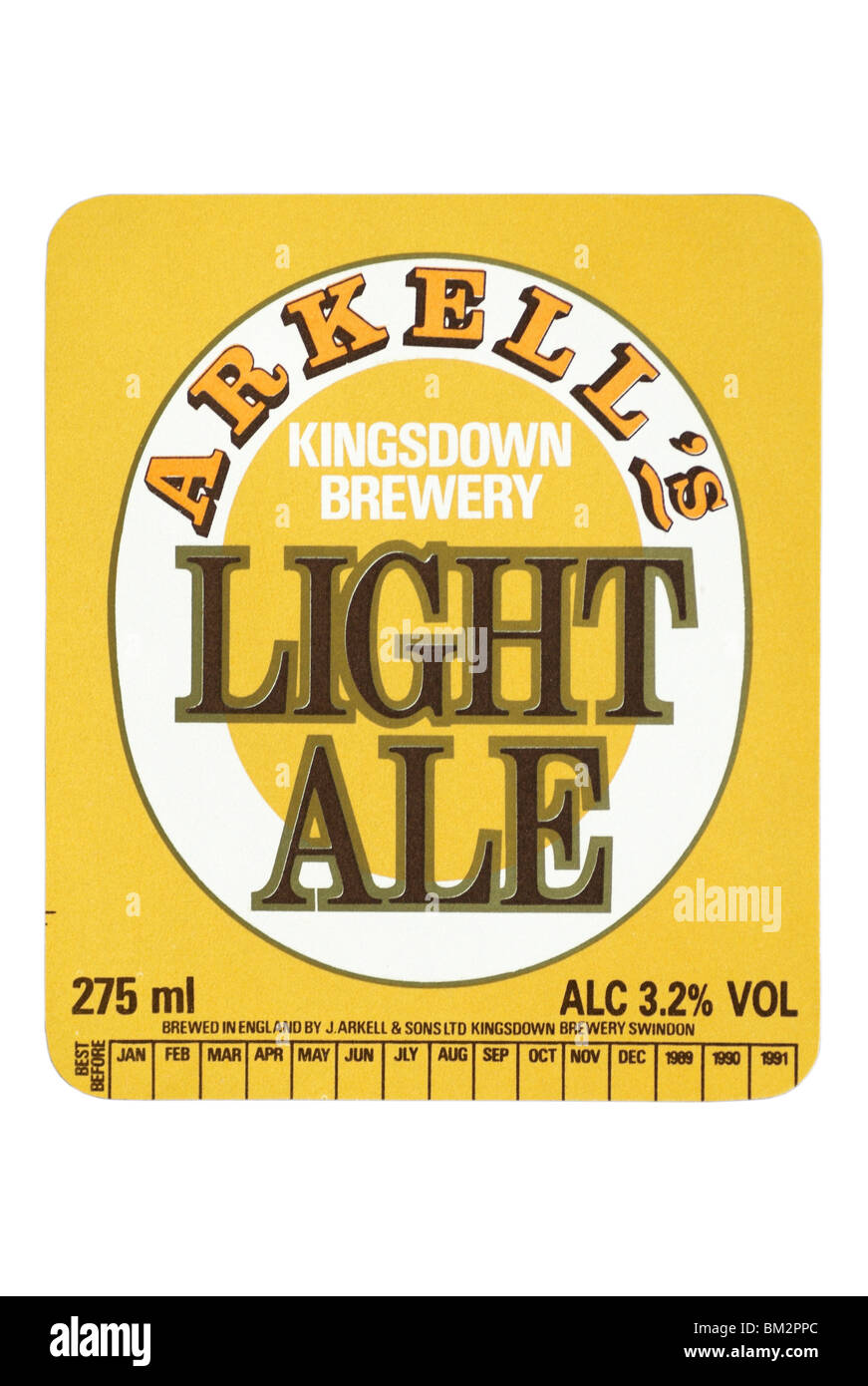 Arkell's Light Ale bottle label circa 1989 - 1991 Stock Photo - Alamy