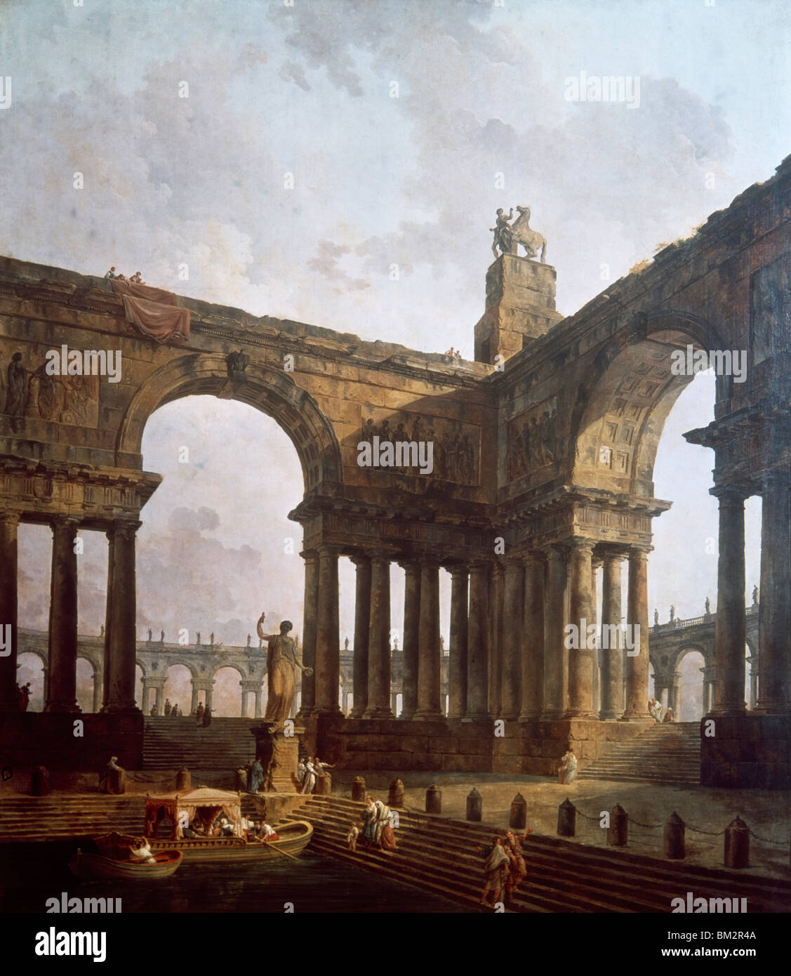 Landing Place by Hubert Robert, (1733-1808 Stock Photo - Alamy