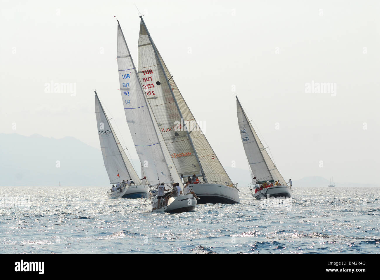 sailboats racing at the Mediterranean sea Stock Photo - Alamy