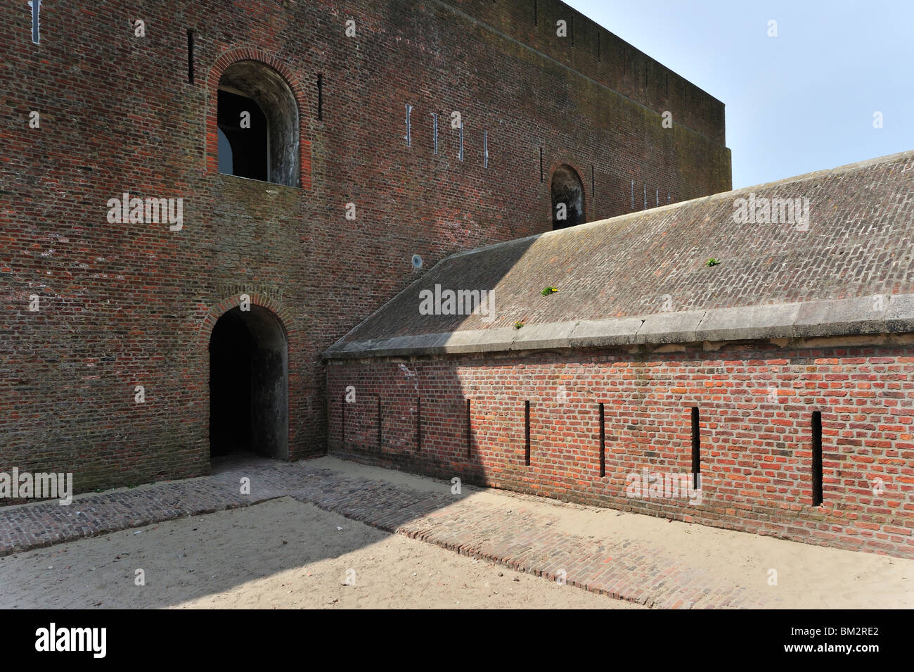 The pentagonal Fort Napoleon showing caponier with rifle ports and dry ...