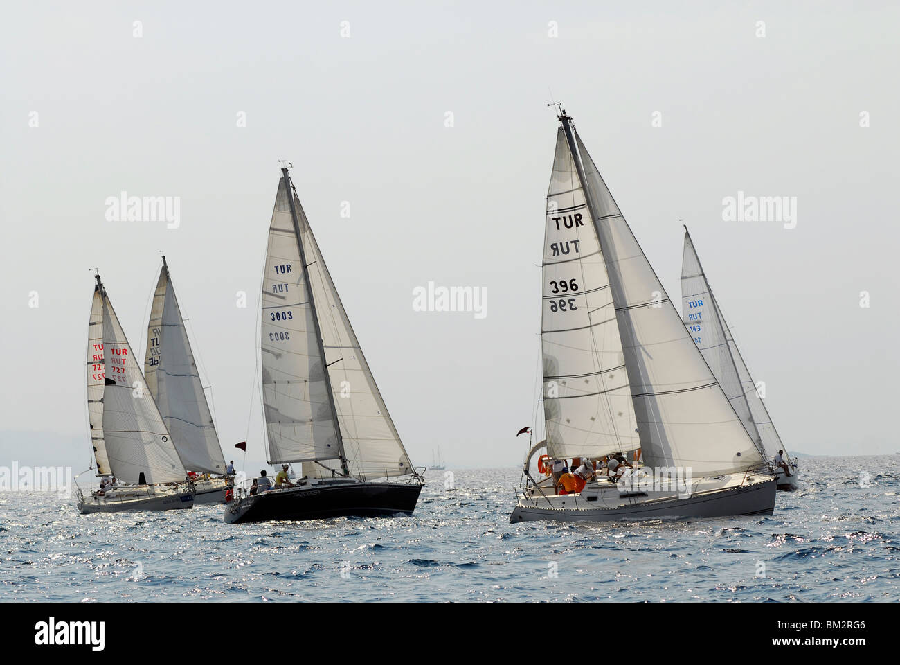 sailboats racing at the Mediterranean sea Stock Photo - Alamy