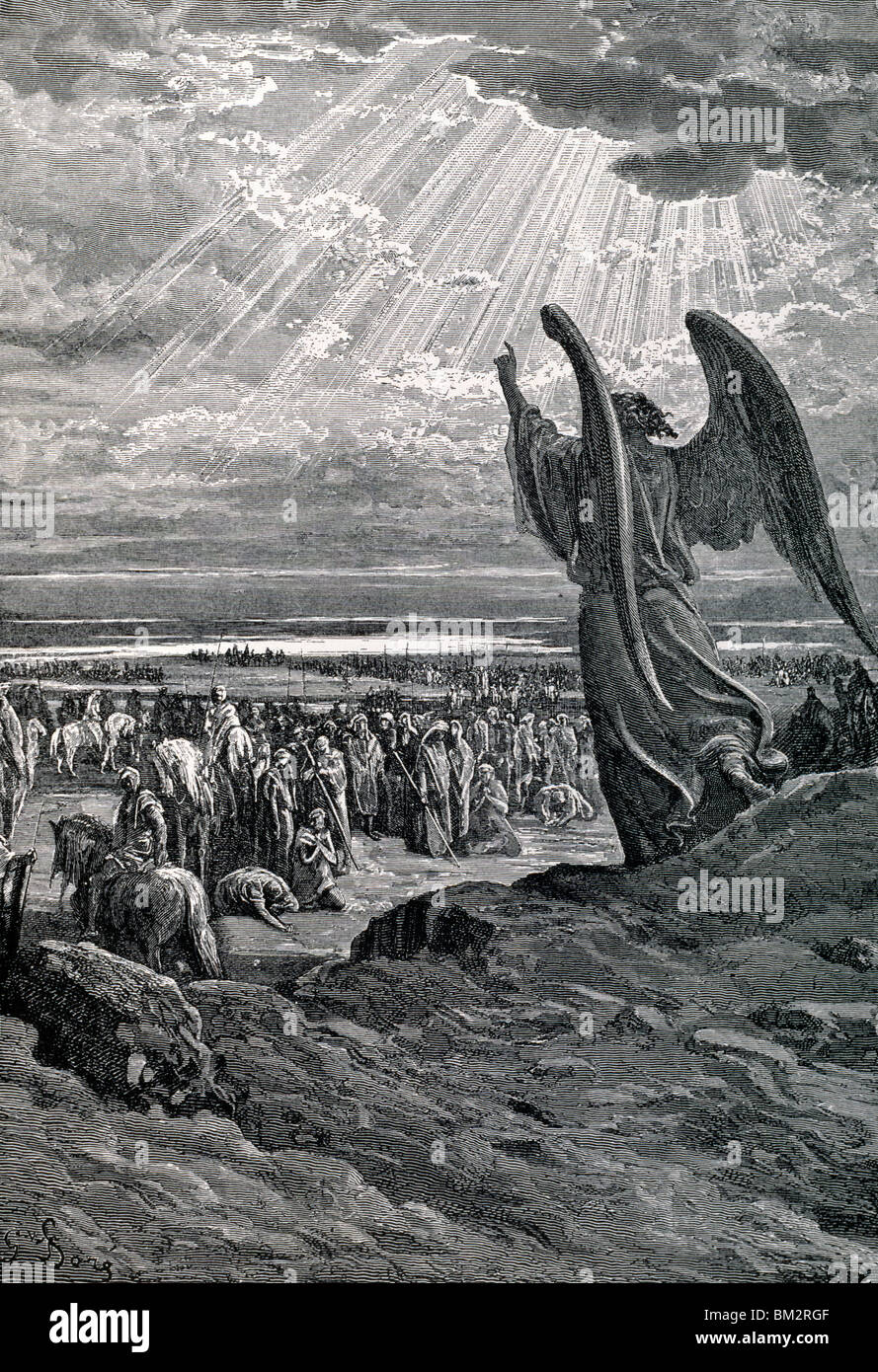Angel Rebukes Israel by Gustave Dore, (1832-1883 Stock Photo - Alamy