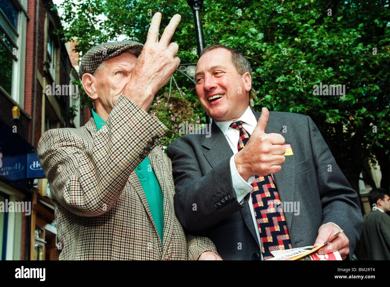 Secretary of State for Wales Ron Davies MP campaigning in a Cardiff ...