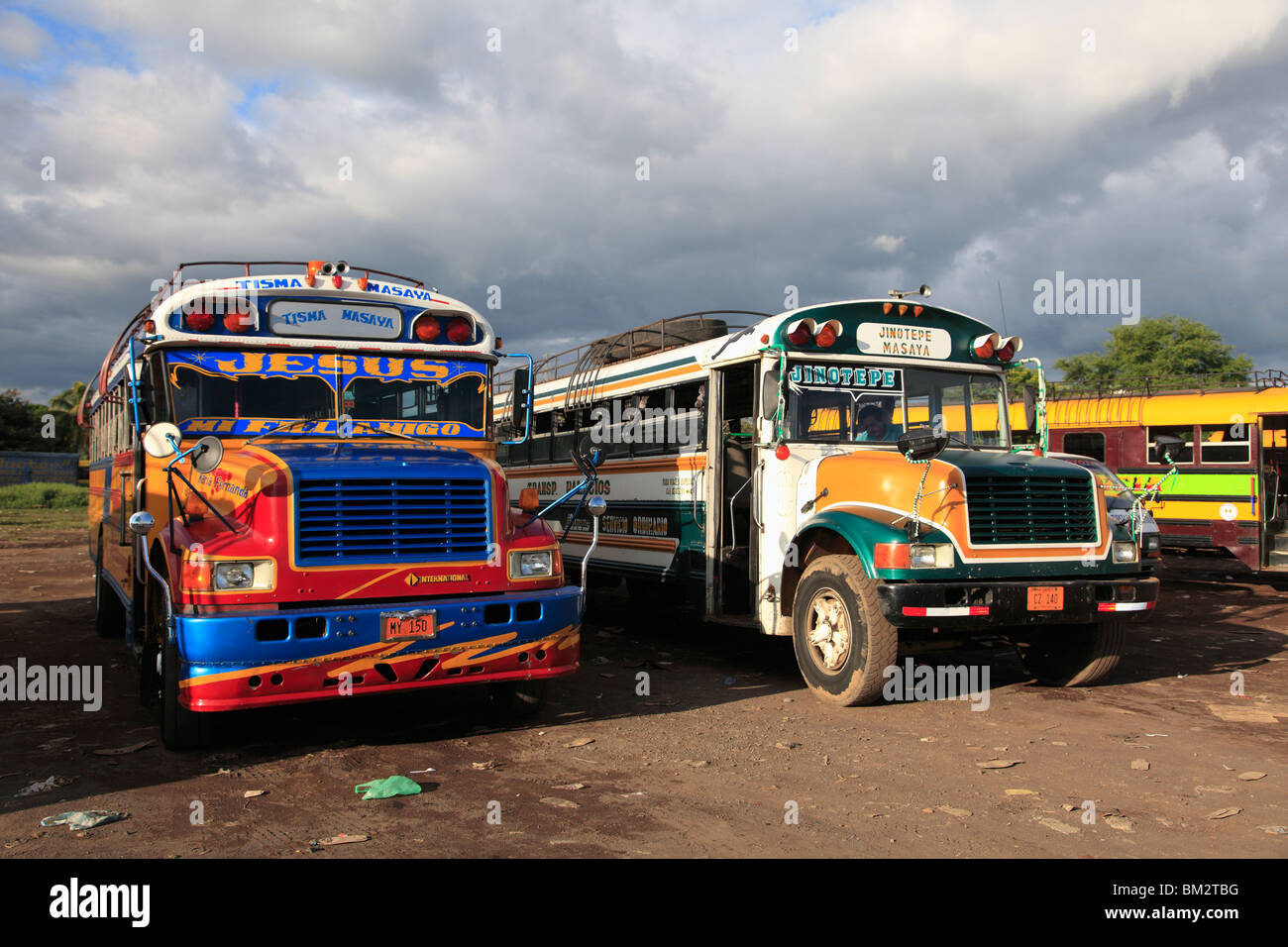 Public Buses, Masaya, Nicaragua, Central America Stock Photo - Alamy