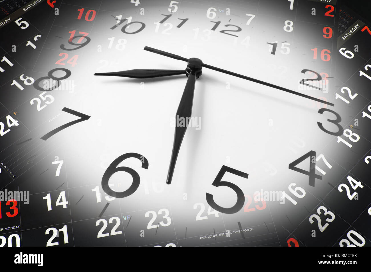 Calendar and Clock Stock Photo - Alamy