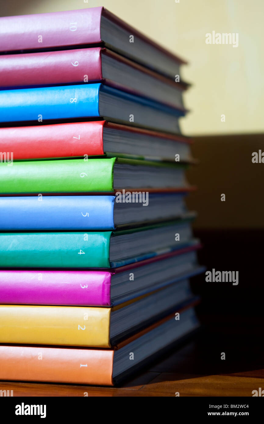 Colorful book stack Stock Photo - Alamy