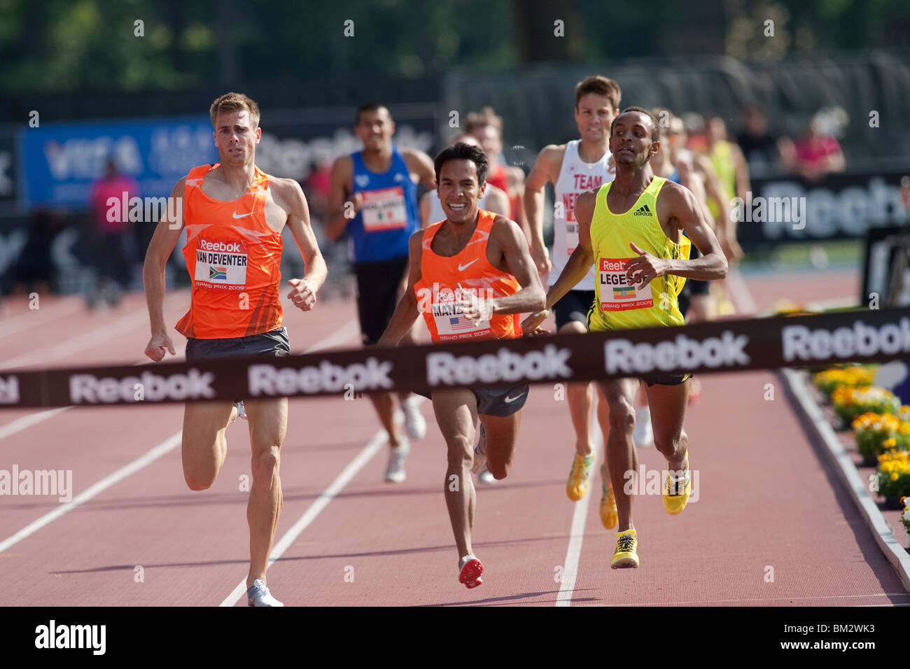 Leonel Manzano (USA) winner competing in the 1500 meters at the 2009 ...