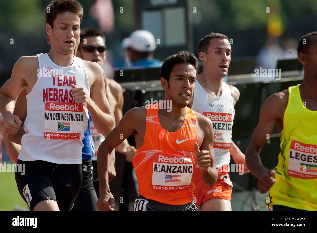 Leonel Manzano (USA) winner competing in the 1500 meters at the 2009 ...