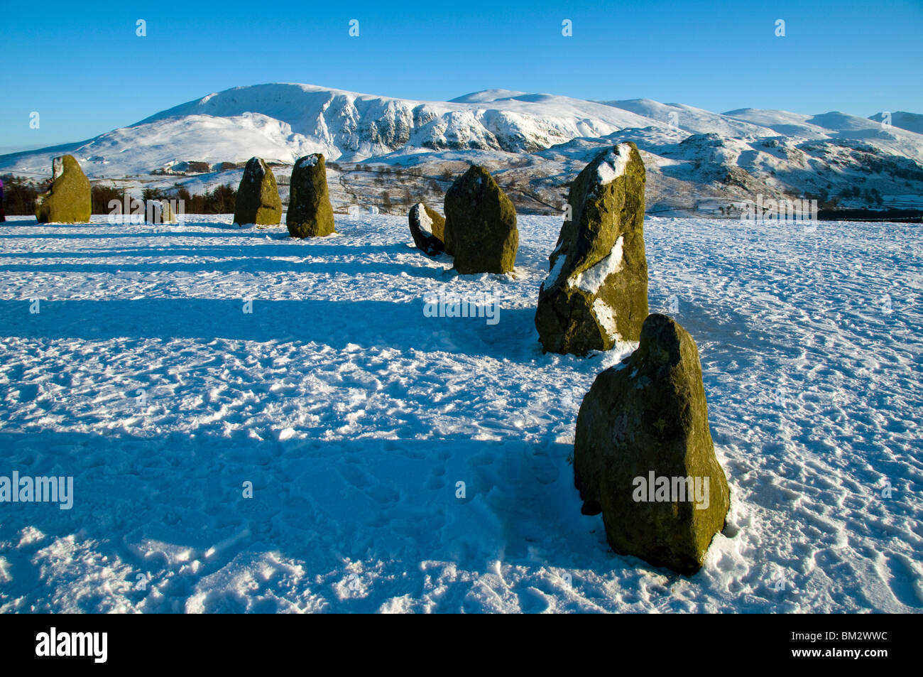 Castlerigg Stone Circle in winter, Lake District, Cumbria, England, UK ...
