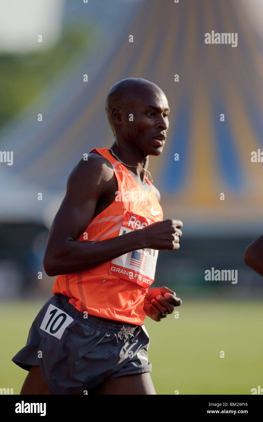 Bernard Lagat (USA) competing in the 5000 meters at the 2009 Reebok ...