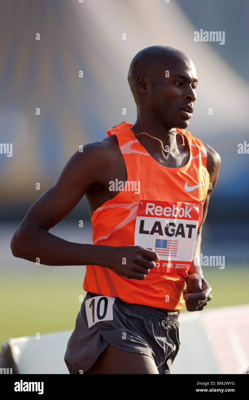 Bernard Lagat (USA) competing in the 5000 meters at the 2009 Reebok ...