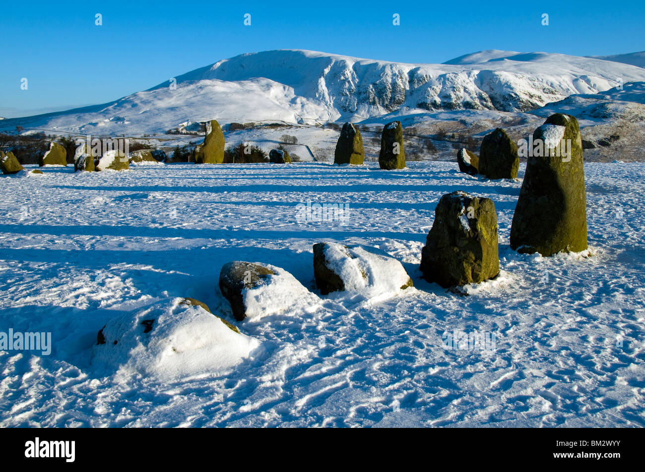 Castlerigg Stone Circle in winter, Lake District, Cumbria, England, UK ...