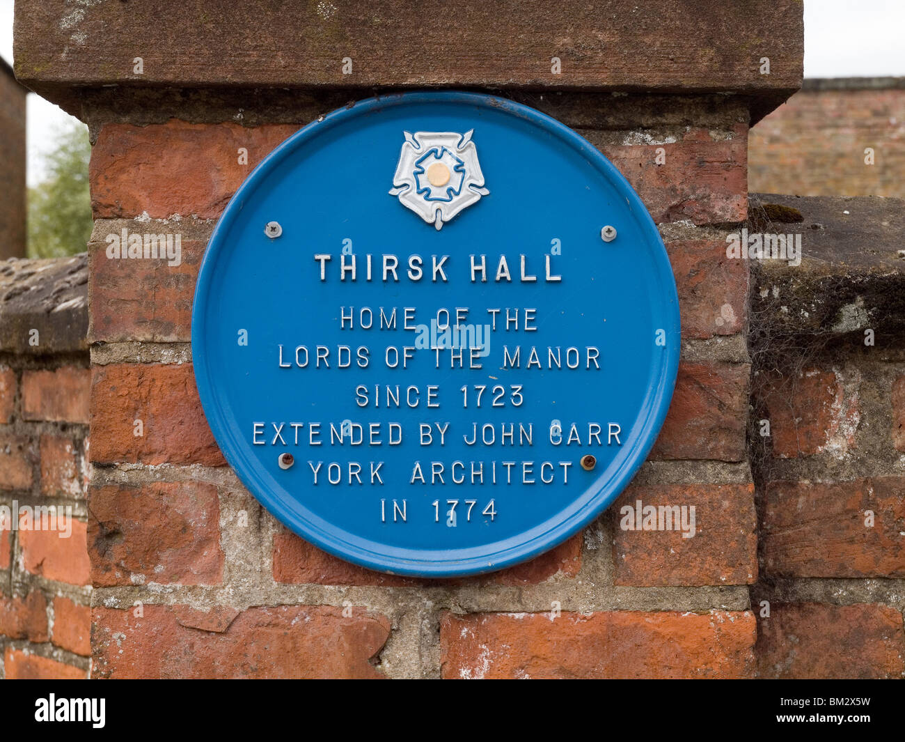 Blue Plaque on Thirsk Hall North Yorkshire home of the Lords of the ...