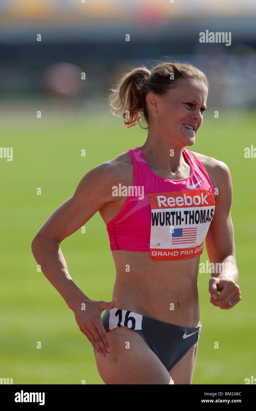 Christin Wurth-Thomas (USA) competing in the 1500 meters at the 2009 ...