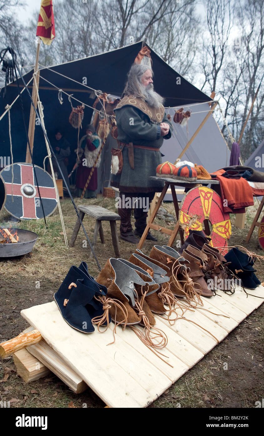 Viking re enactments. Accessories sail at Viking fair in Ale Viking ...
