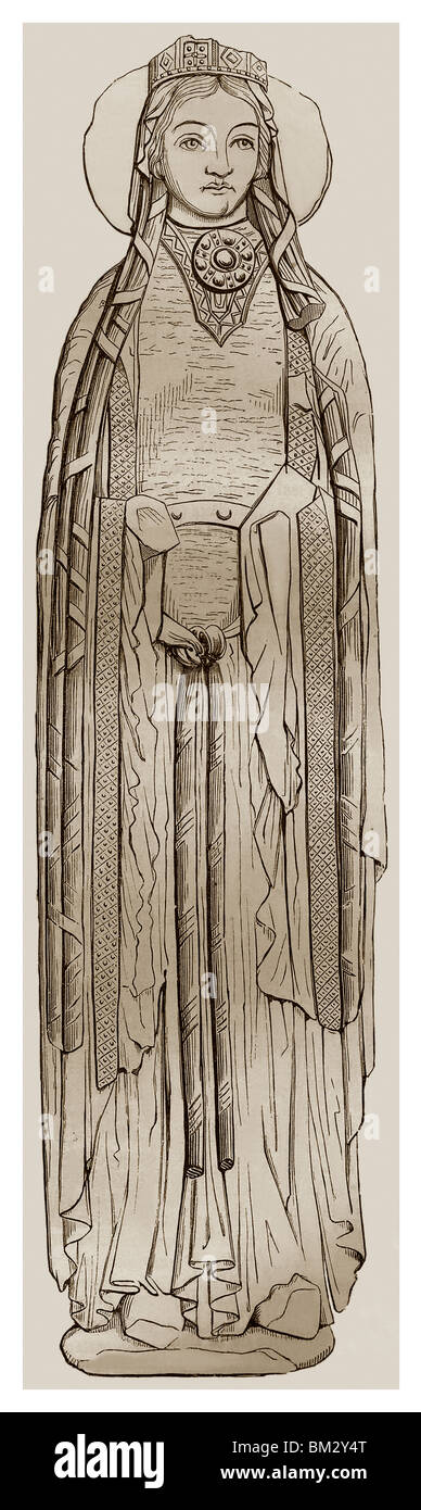 Statue of Clotild ( 475-545): Wife of Clovis I, first King of Franks ...