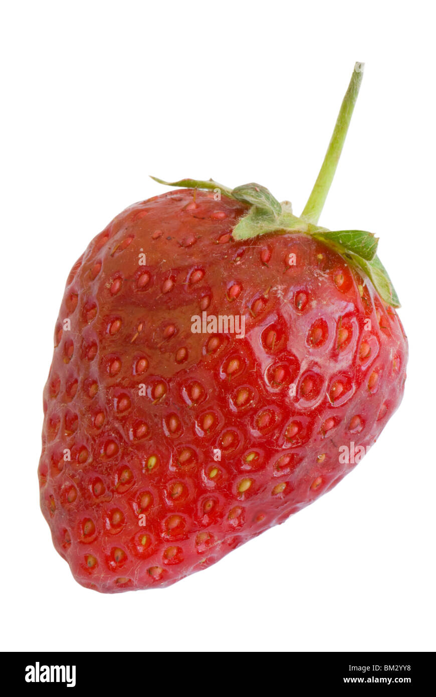 Single strawberry isolated on white Stock Photo - Alamy