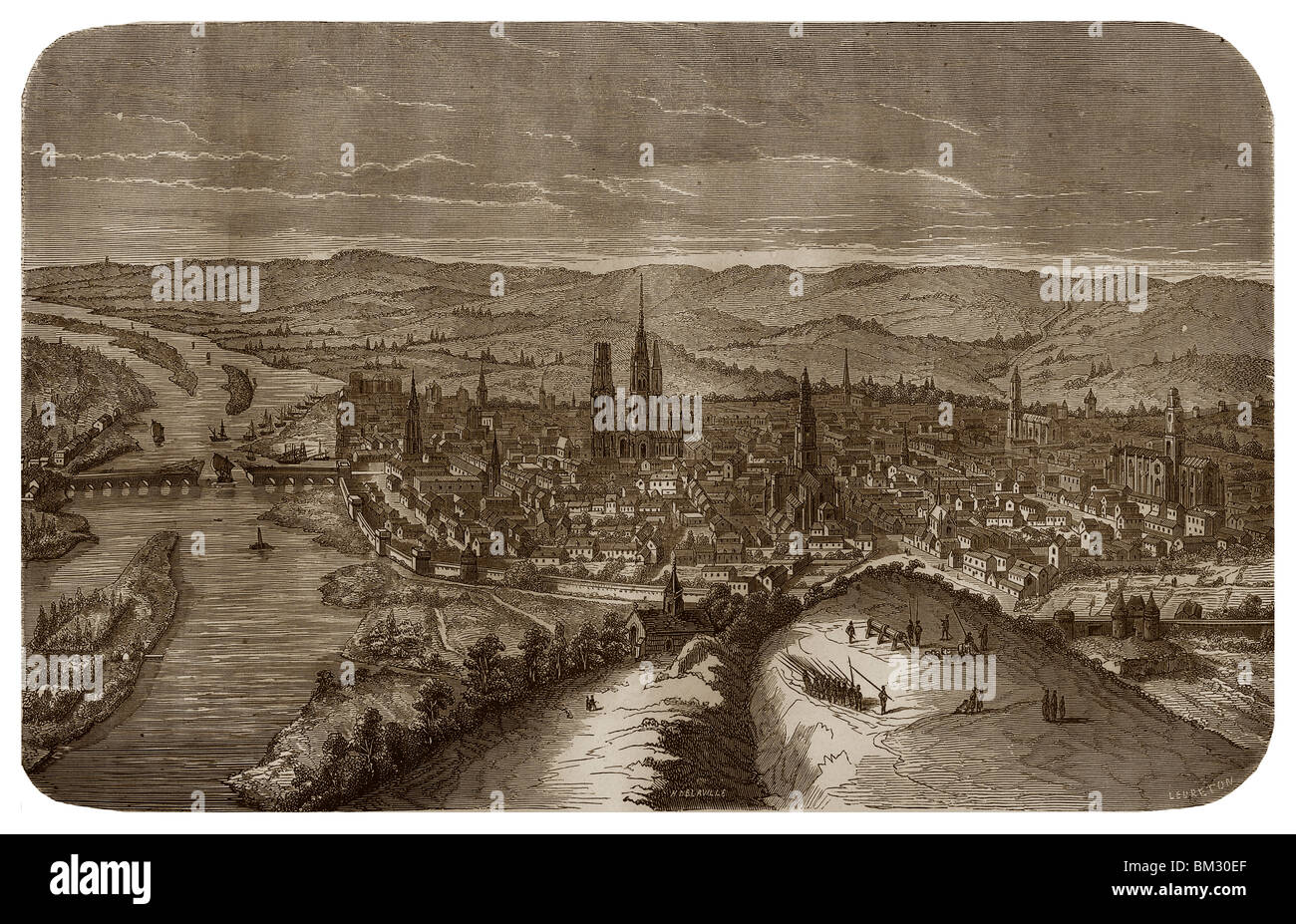 Overview of Rouen further to the incorporation of the Dukedom of ...