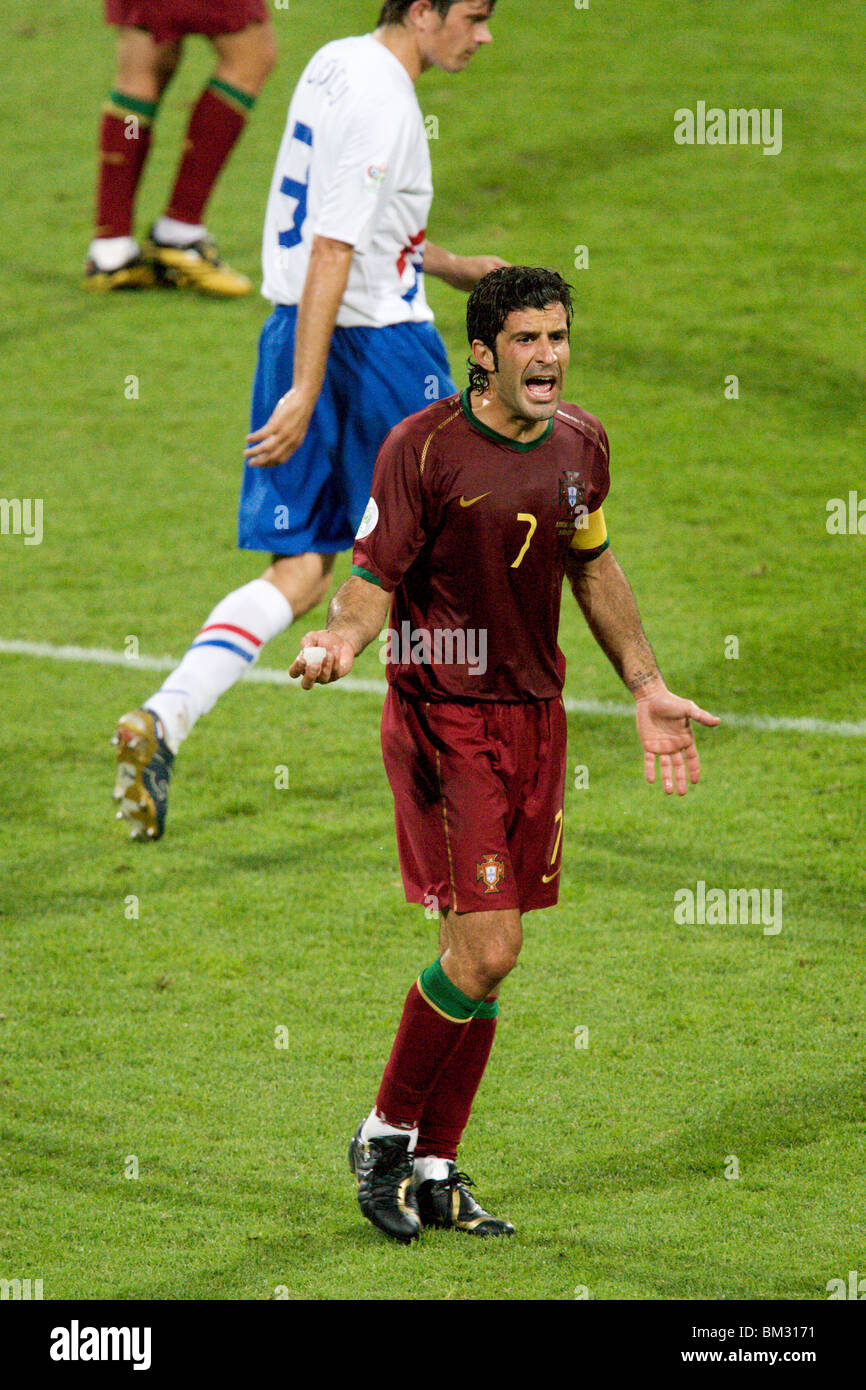 Portugal team captain Luis Figo dissents during a tension filled FIFA ...