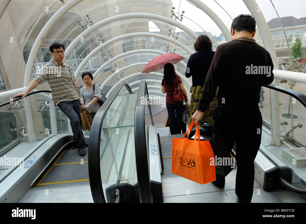 Chinese shoppers at Beijing Scitech Premium Outlet Mall in Beijing ...