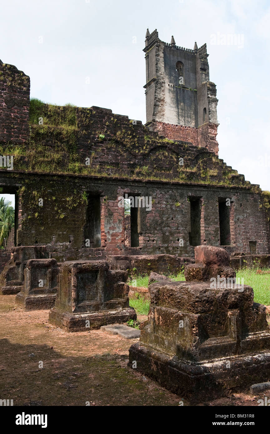 The Ruins of the Church of St. Augustine in Old Goa, India Stock Photo ...