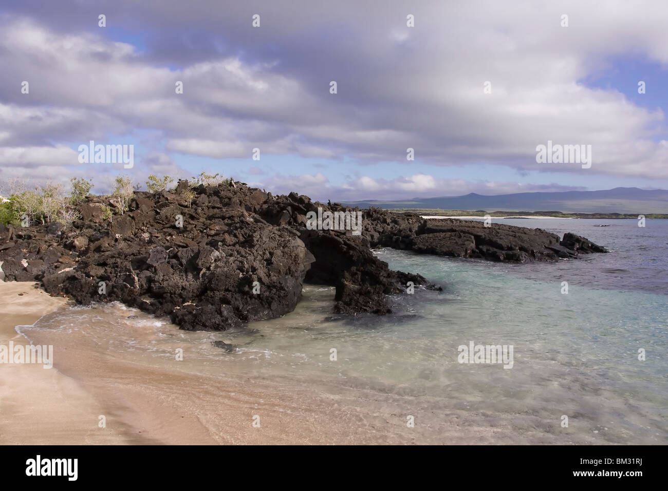 Lava rocks on the beach of San Cristóbal Island, Galapagos Islands ...