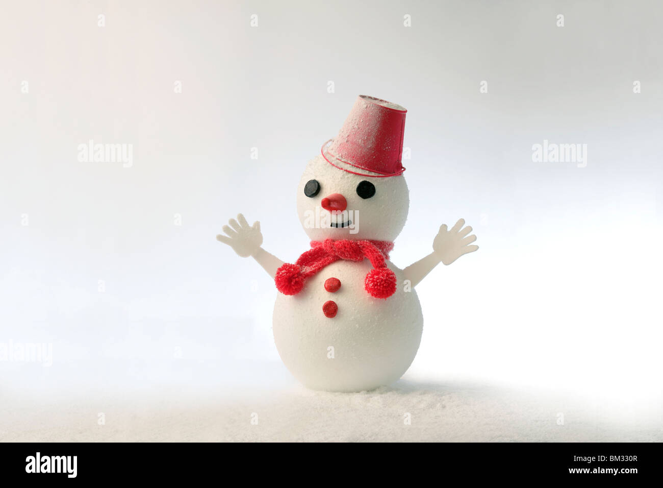 Snowman Wearing Red Stock Photo - Alamy