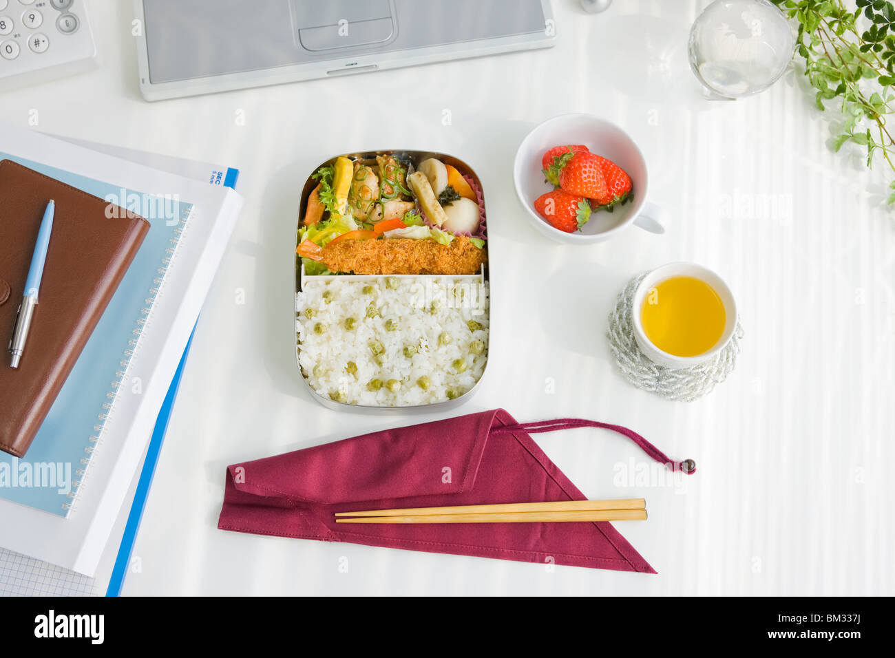 Bento box (Lunch box) on a desk Stock Photo - Alamy