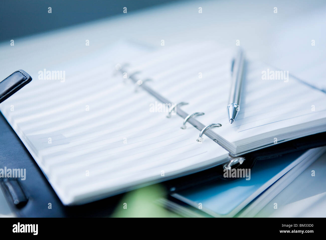 Diary, pen and Note Pad Stock Photo - Alamy