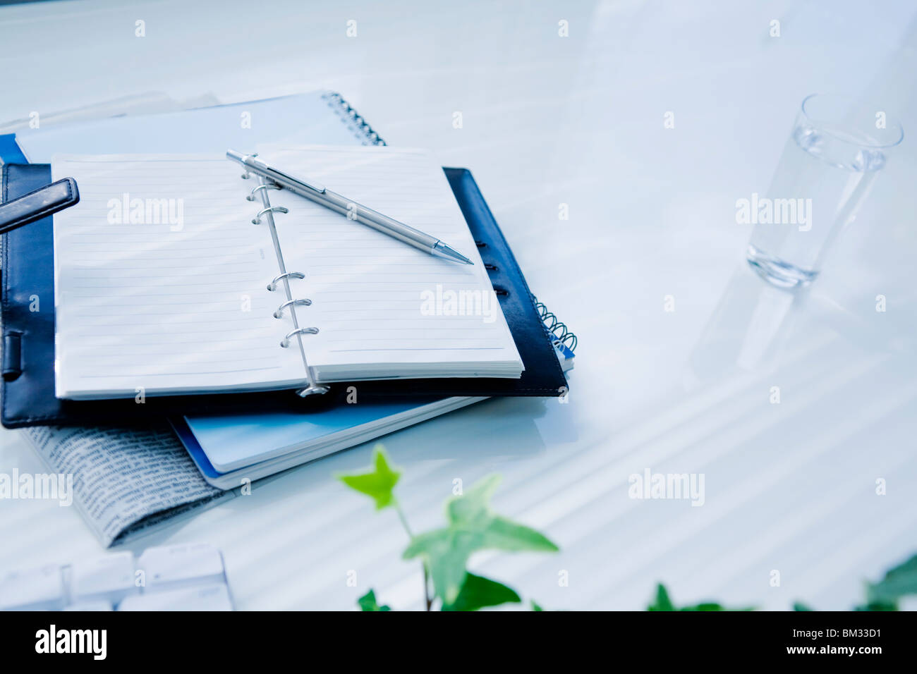 Diary, pen and Note Pad Stock Photo - Alamy
