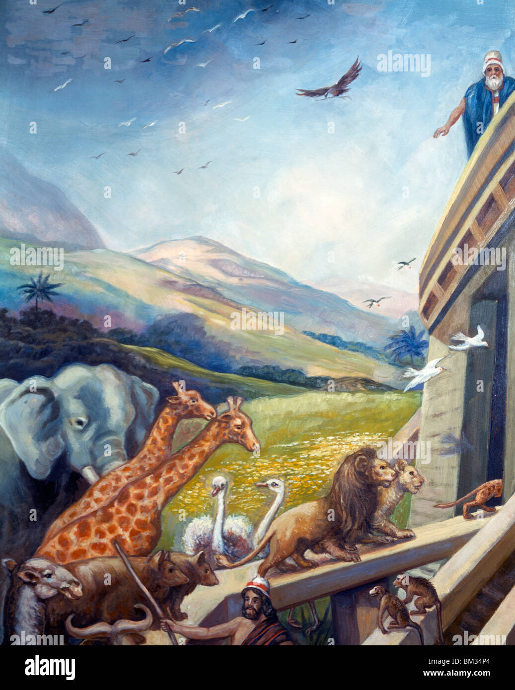 Loading Animals into Ark by Vittorio Bianchini, (1797-1880 Stock Photo ...