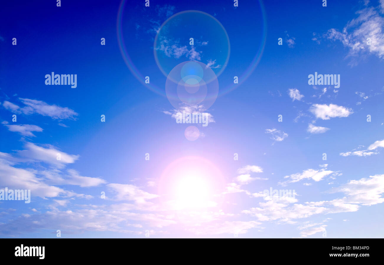 Clouds and sunbeam in sky Stock Photo - Alamy
