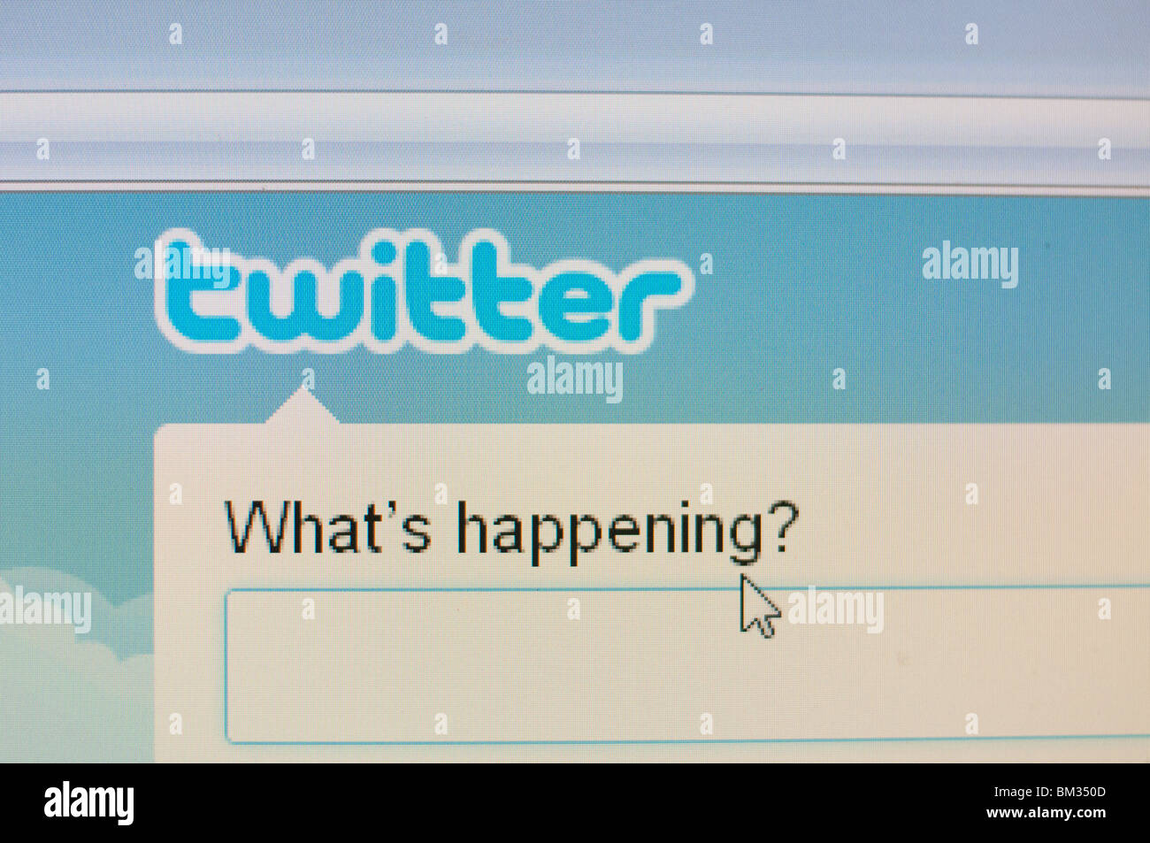 Main screen (upper right) of the famous social network Twitter Stock ...
