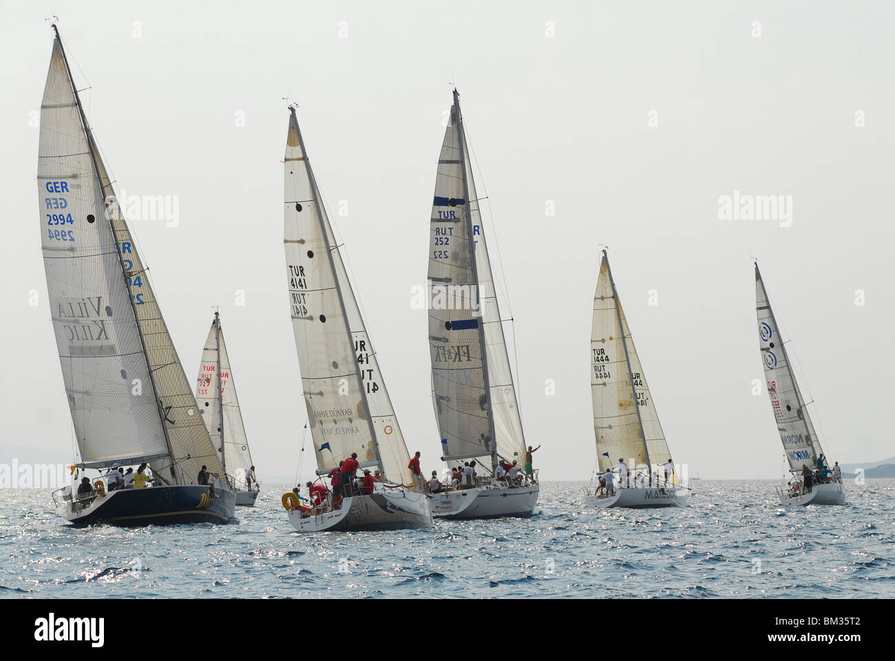 sailboats racing at the Mediterranean sea Stock Photo - Alamy