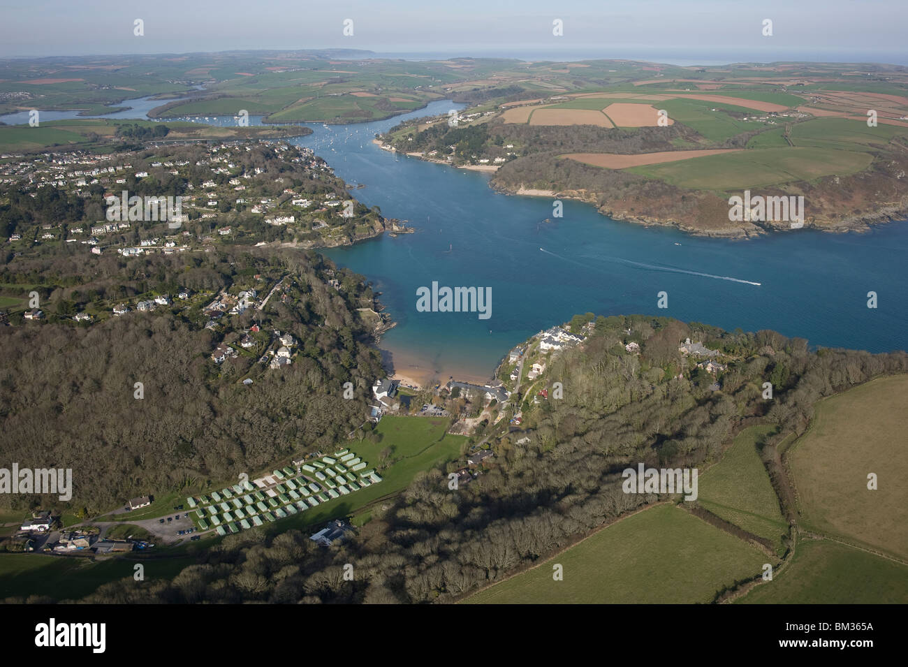 aerial Views of Salcombe on the Kingsbridge Estuary. Devon. UK Stock ...