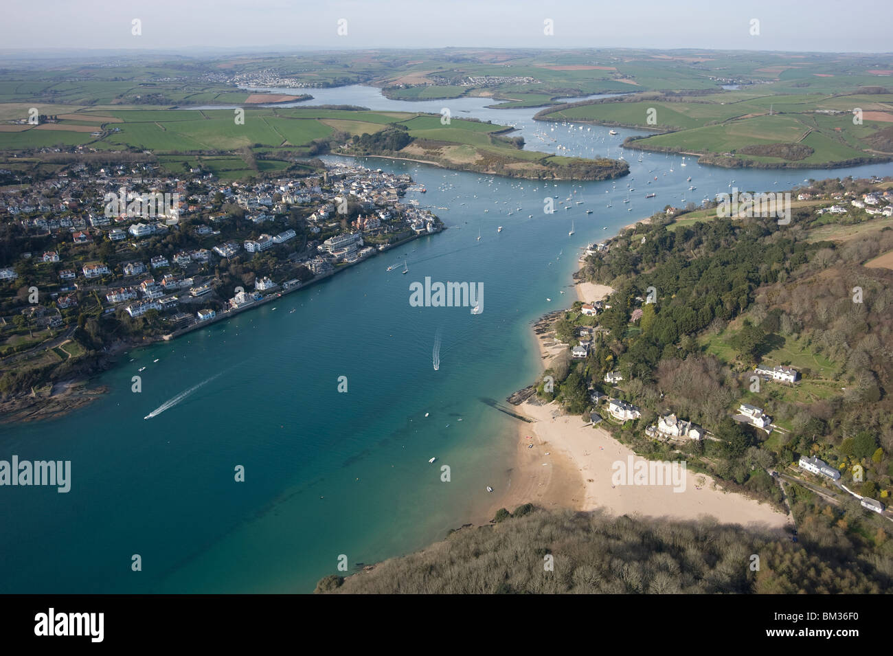 aerial Views of Salcolmbe on the Kingsbridge Estuary. Devon. UK Stock ...