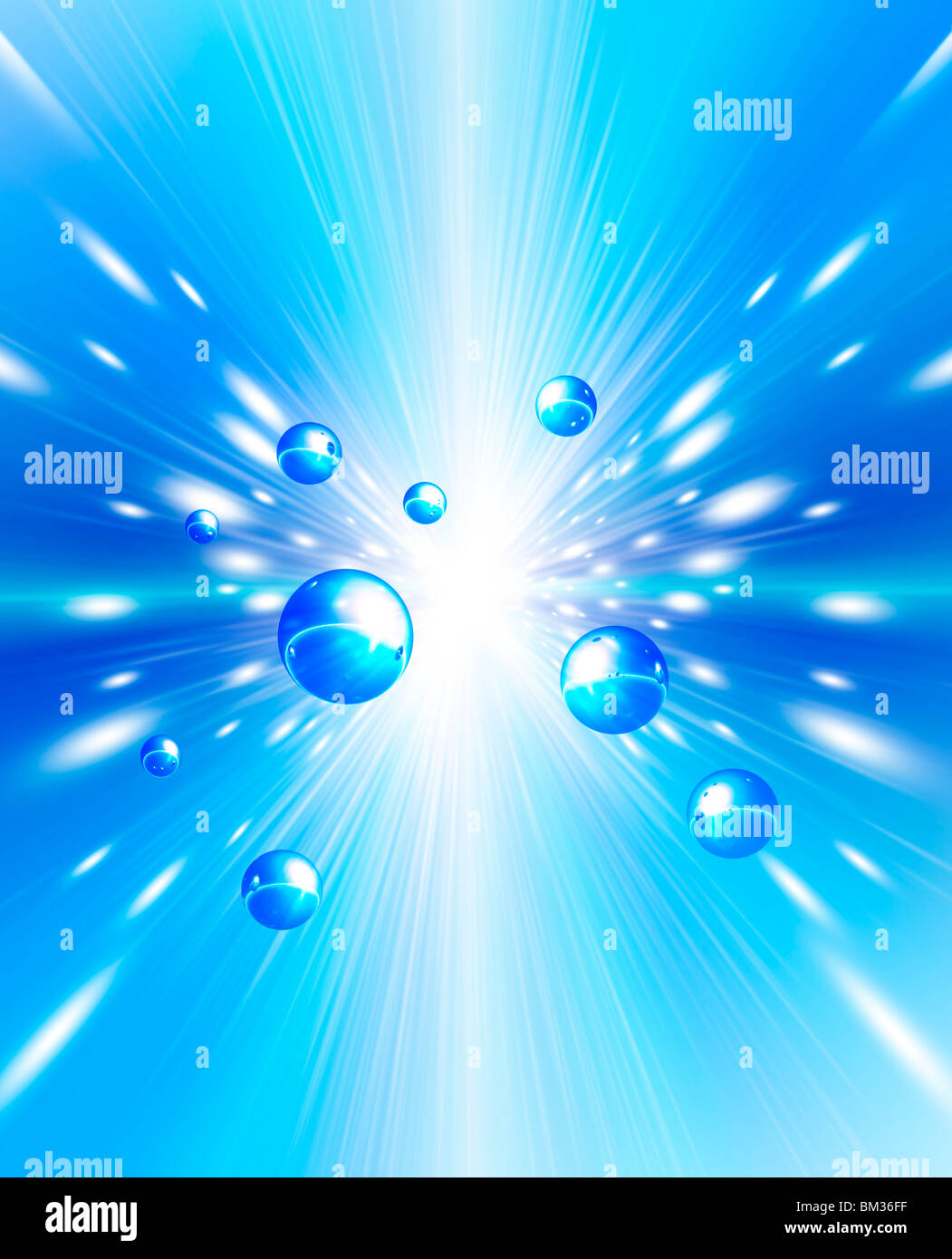 Light beams and spheres, computer graphic Stock Photo - Alamy