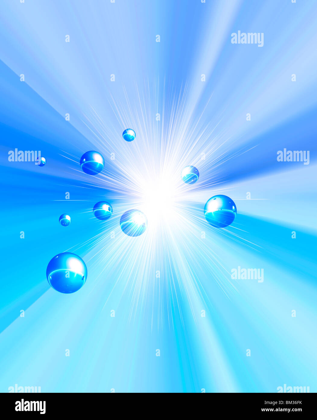 Light beams and spheres, computer graphic Stock Photo - Alamy
