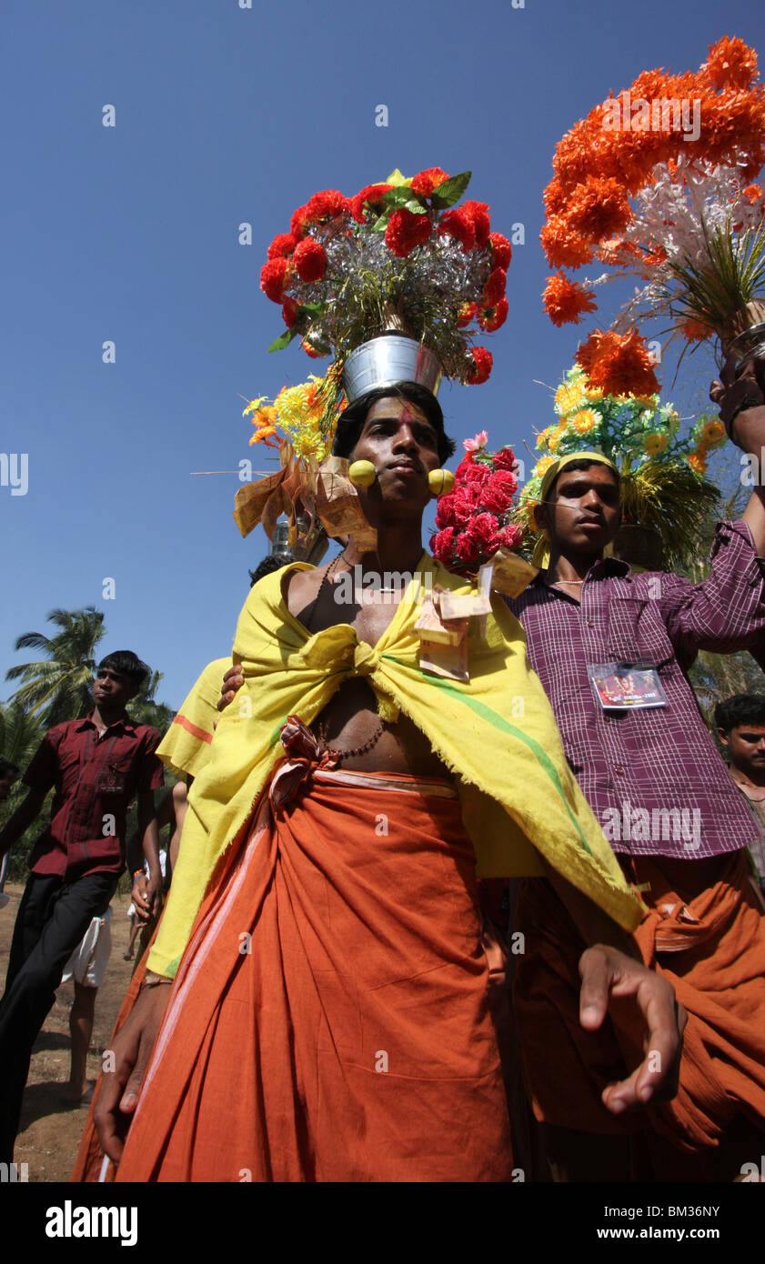 body pierced karagattam dancer,a traditional south indian dance from a ...