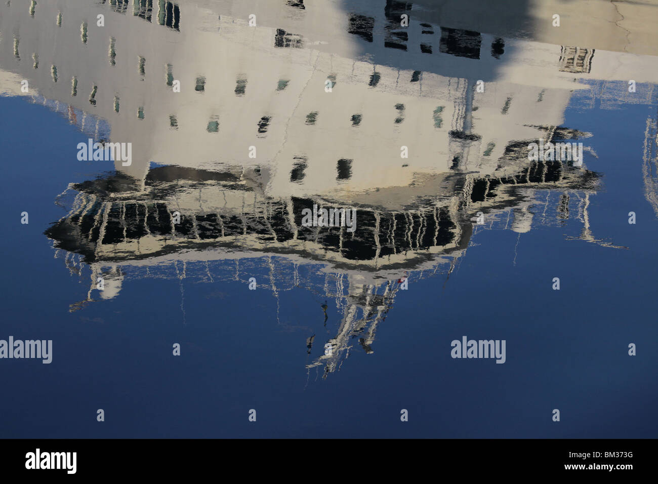 FERRY DISTORTED REFLECTION: Ship Boat Ferry bridge reflected reflection ...