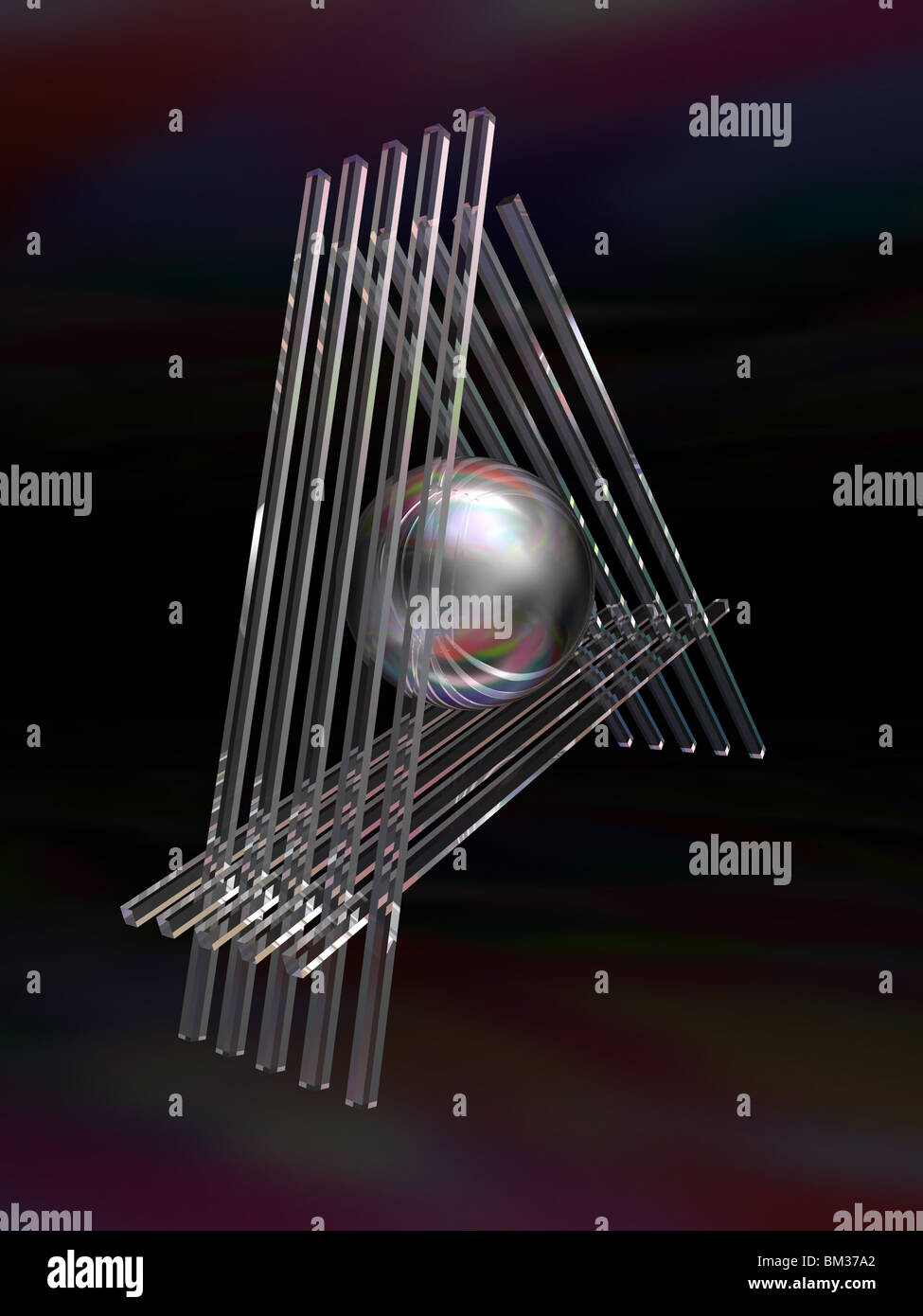 Sphere inside a triangle, CG Stock Photo - Alamy