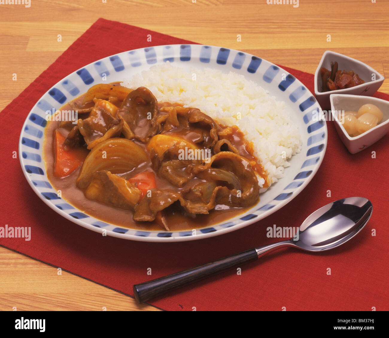 Plate of curry and rice Stock Photo - Alamy