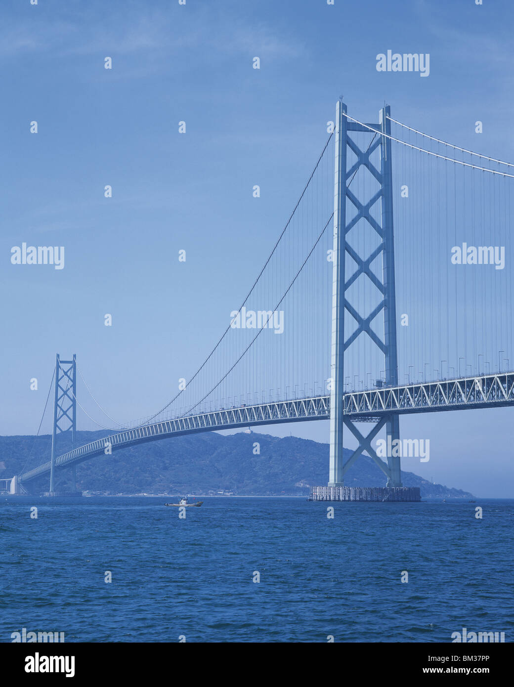Akashi kaikyo bridge, Kobe City, Hyogo Prefecture, Honshu, Japan Stock ...