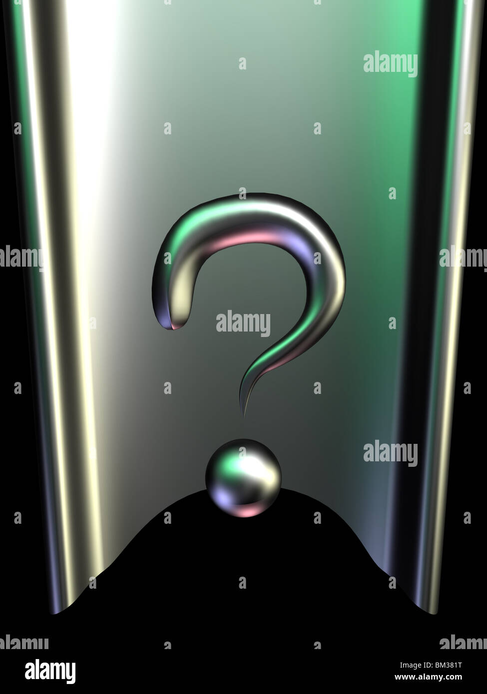 Silver question mark, CG Stock Photo - Alamy