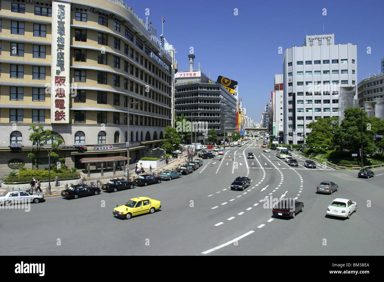 Road outside of Osaka railroad station Osaka Prefecture Honshu Japan ...